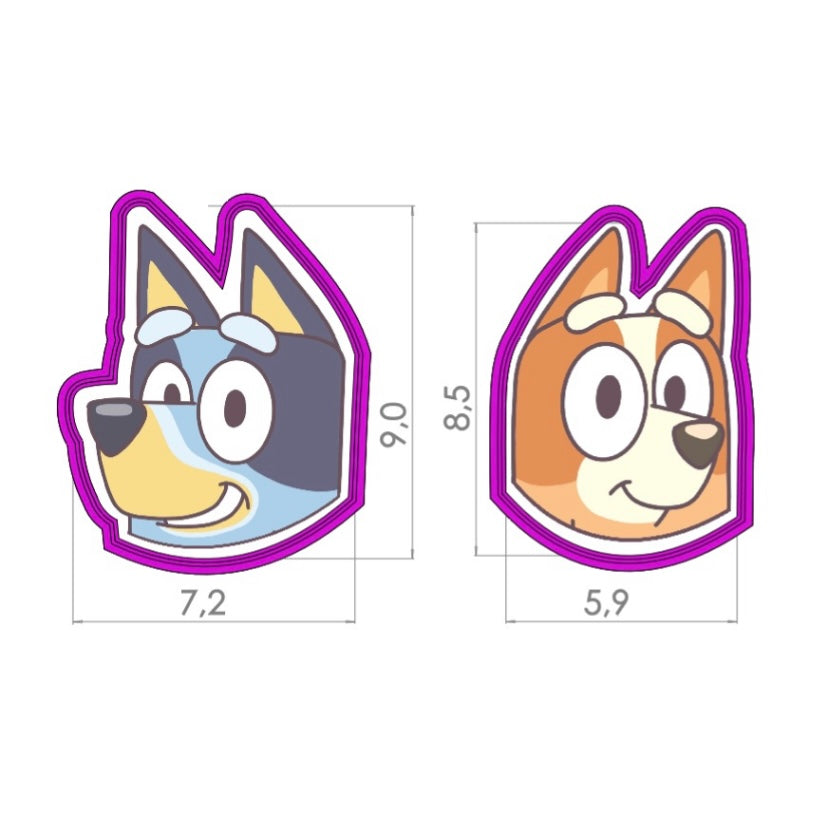 Set Cortador cara Bluey y Bingo – moennestudio